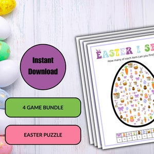 Easter Game Bundle, Word Search, I Spy, Word Scramble, Connect Four ...