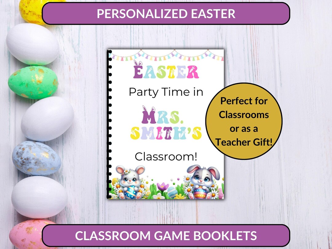 Easter Activity Book for Classrooms, Custom Easter Party Games for Kids ...