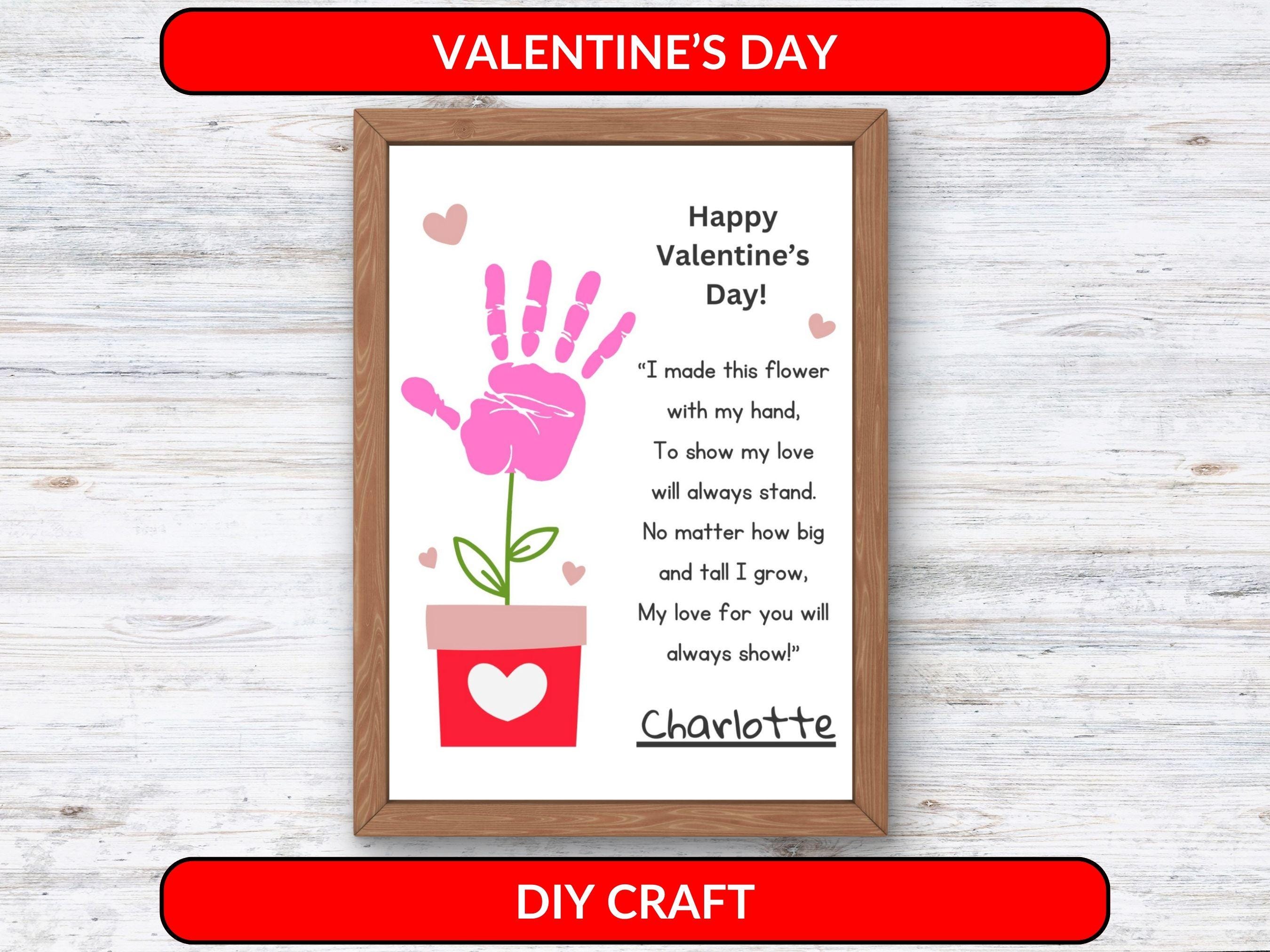Valentine Handprint Craft for Kids, Flower Poem, DIY Keepsake, Fun ...
