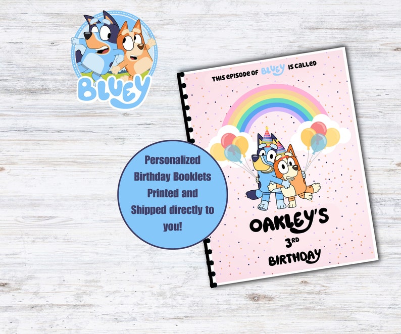 Bluey Birthday Party Books, Party Game Booklets Customized for the ...