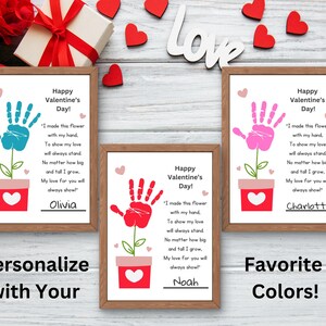 Valentine Handprint Craft for Kids, Flower Poem, DIY Keepsake, Fun ...