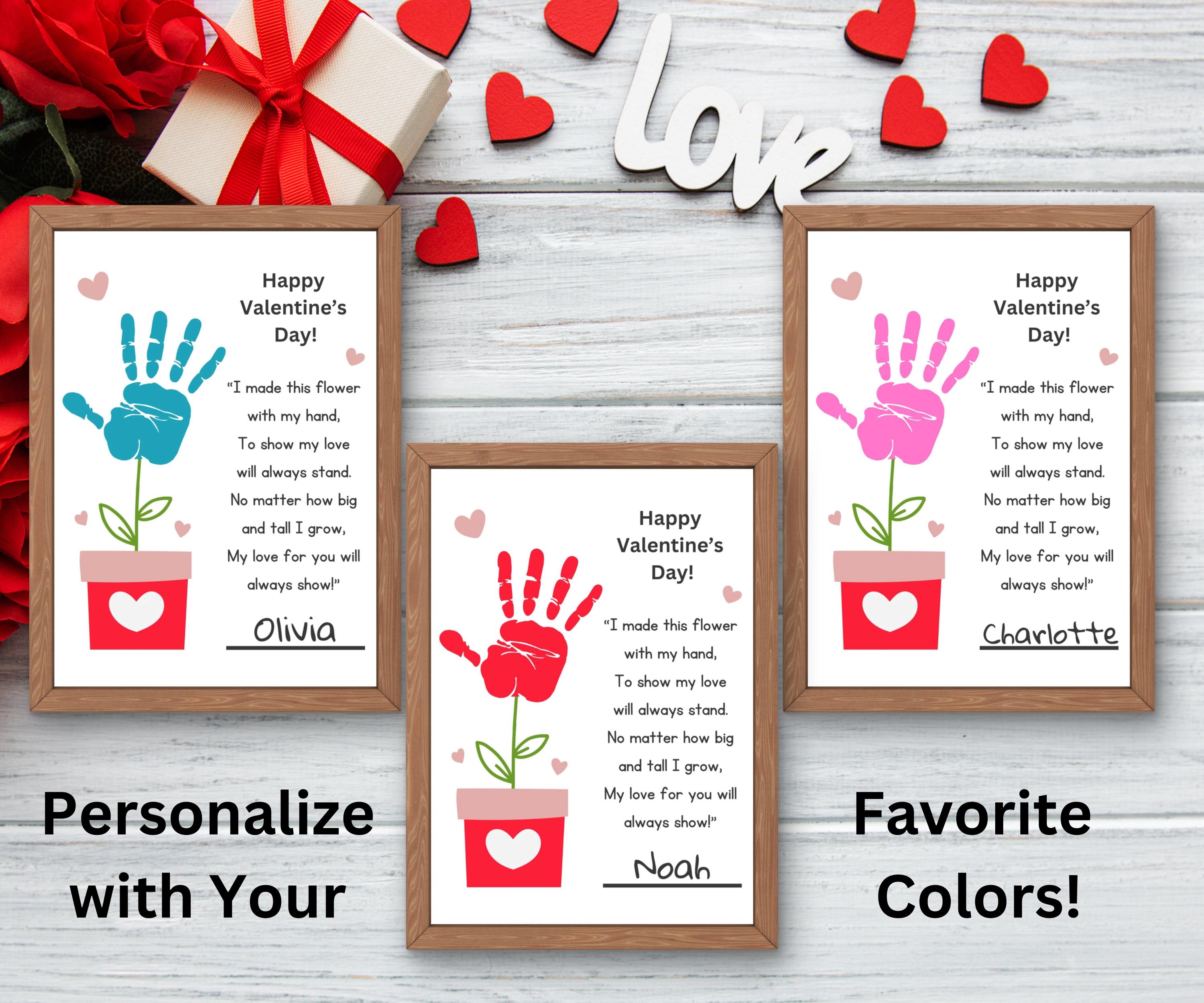 Valentine Handprint Craft for Kids, Flower Poem, DIY Keepsake, Fun ...
