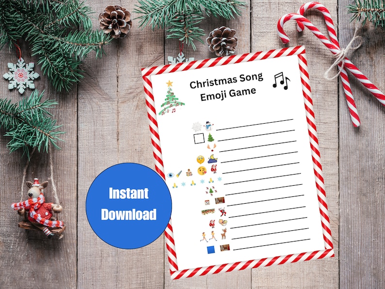 Christmas Song Emoji Pictionary Game | Family Christmas Game for Adults ...