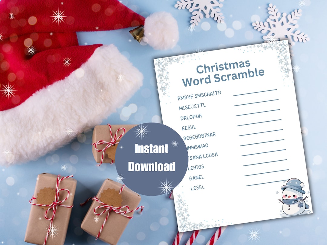 Christmas Word Scramble, Christmas Game, Printable Family Activity, Fun ...