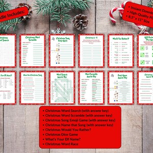 Christmas Game Bundle, Christmas Party Games, Instant Download ...