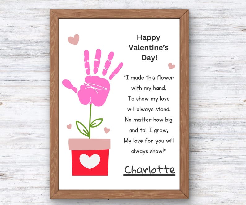 Valentine Handprint Craft for Kids, Flower Poem, DIY Keepsake, Fun ...