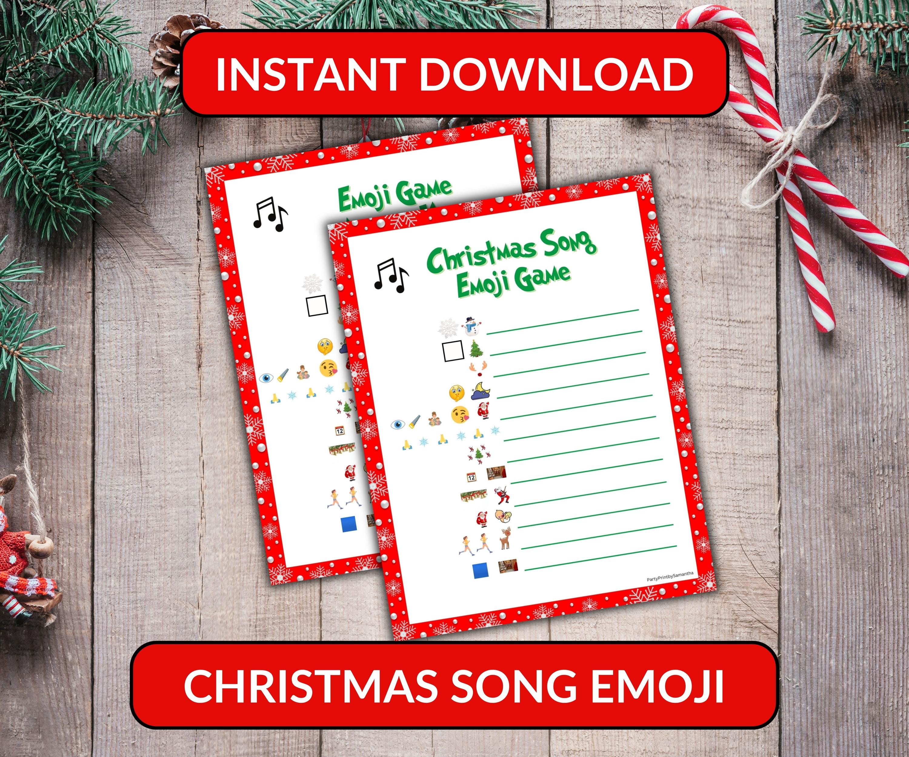 Christmas Song Emoji Game, Holiday Party Games, Instant Download ...