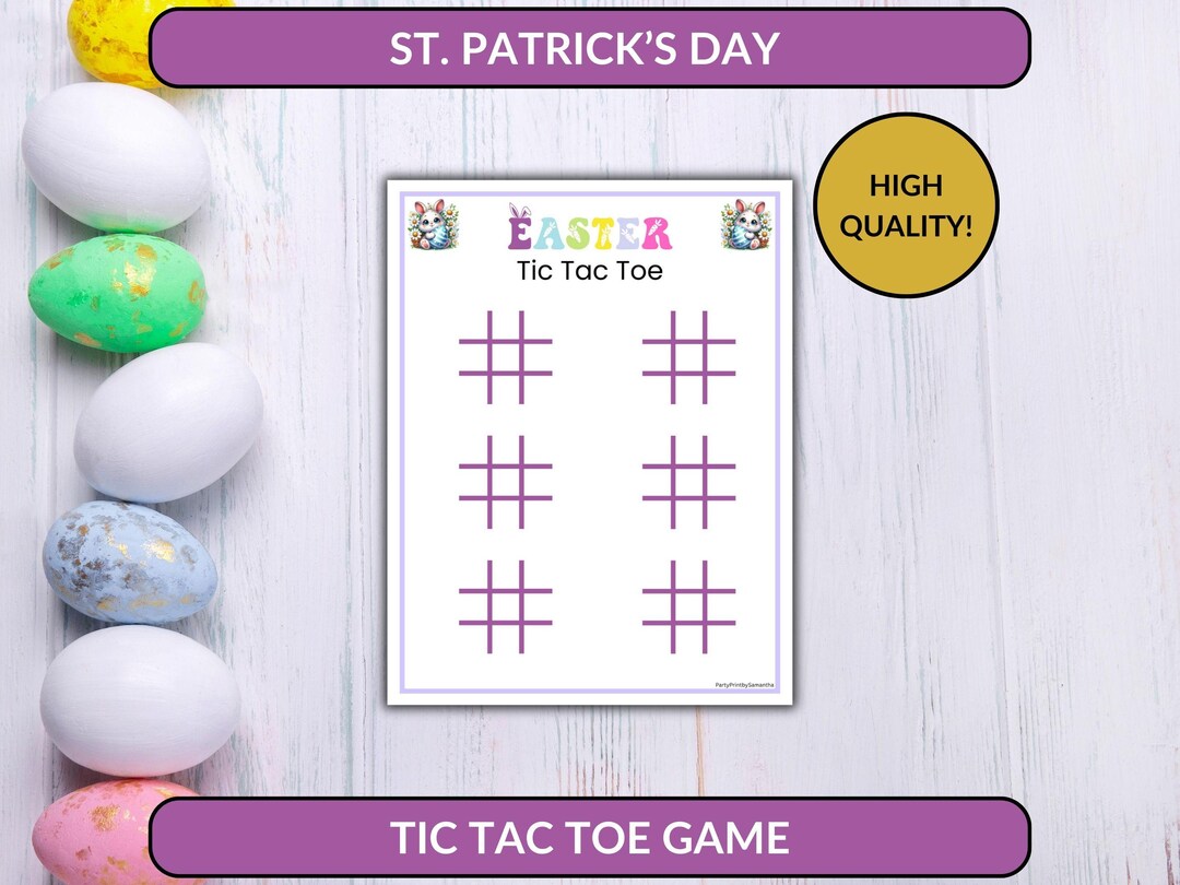 Easter Tic Tac Toe, Fun Printable Game for Kids & Adults, Easter Party ...