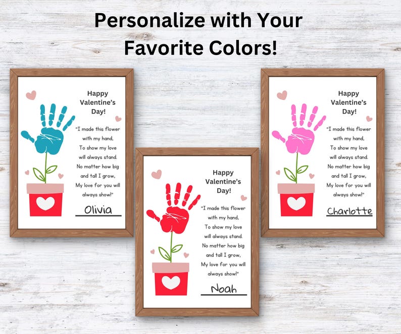 Valentine Handprint Craft for Kids, Flower Poem, DIY Keepsake, Fun ...