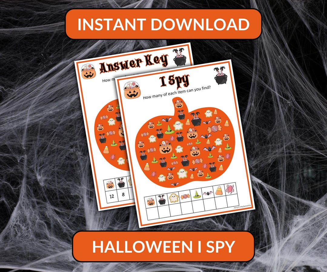 Halloween I Spy Game, Halloween Digital Download, Party Game for Kids ...