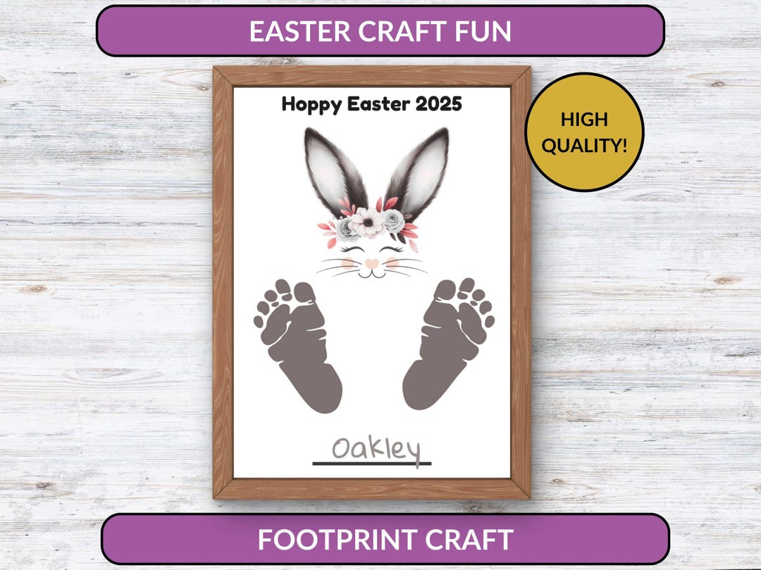 Easter Bunny Footprint Craft, DIY Keepsake, Fun Easter Activity ...