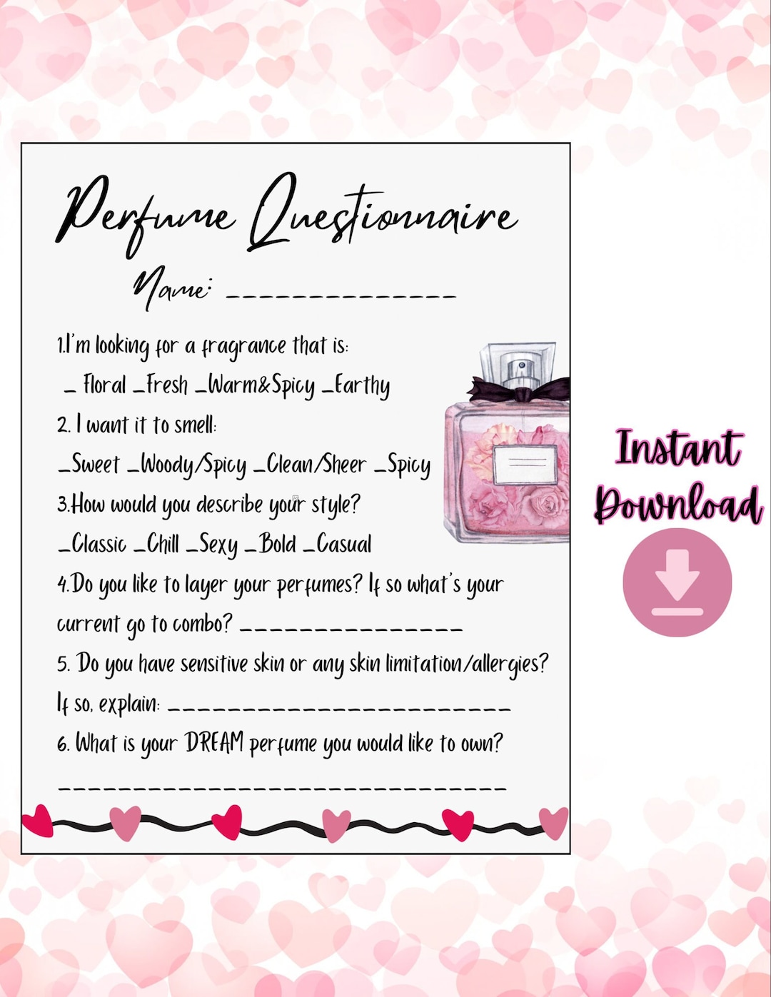 Perfume Exchange Questionnaire - Galentine's Day, Valentine's Day ...