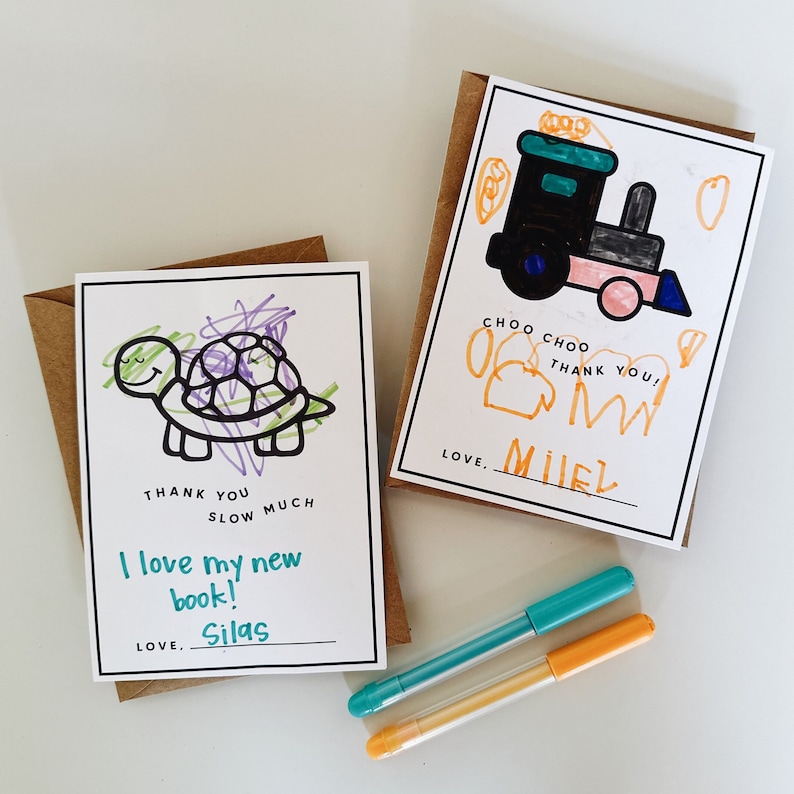 Mini Masterpieces: Thank You Coloring Card Set From Kids, Toddlers ...