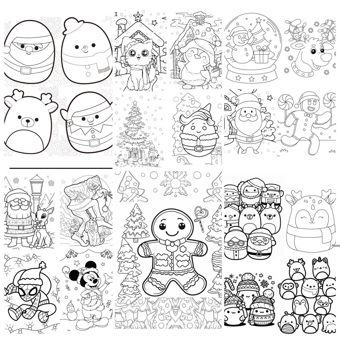 6 Christmas Printable Coloring Pages CANVA Access Required. Digital ...