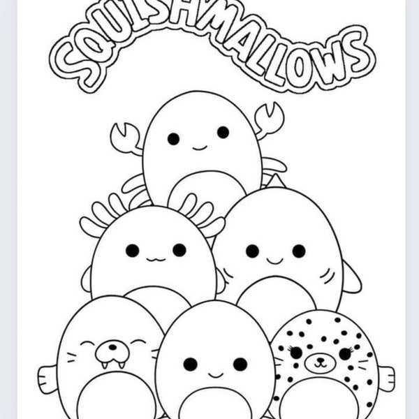Squishmallow Printable Painting - Etsy