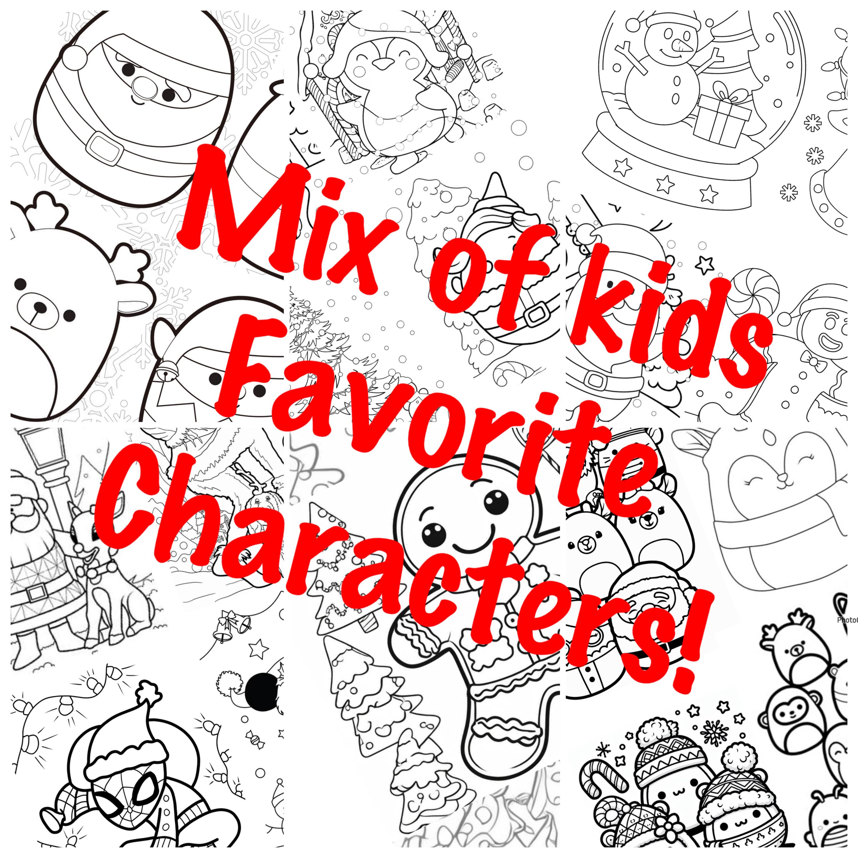 6 Christmas Printable Coloring Pages CANVA Access Required. Digital ...