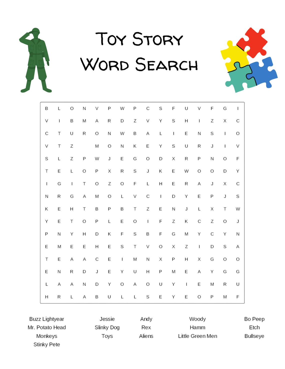 Cartoon Word Search Puzzles 9 Pages - Etsy