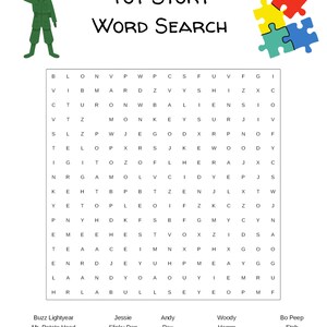 Cartoon Word Search Puzzles 9 Pages - Etsy
