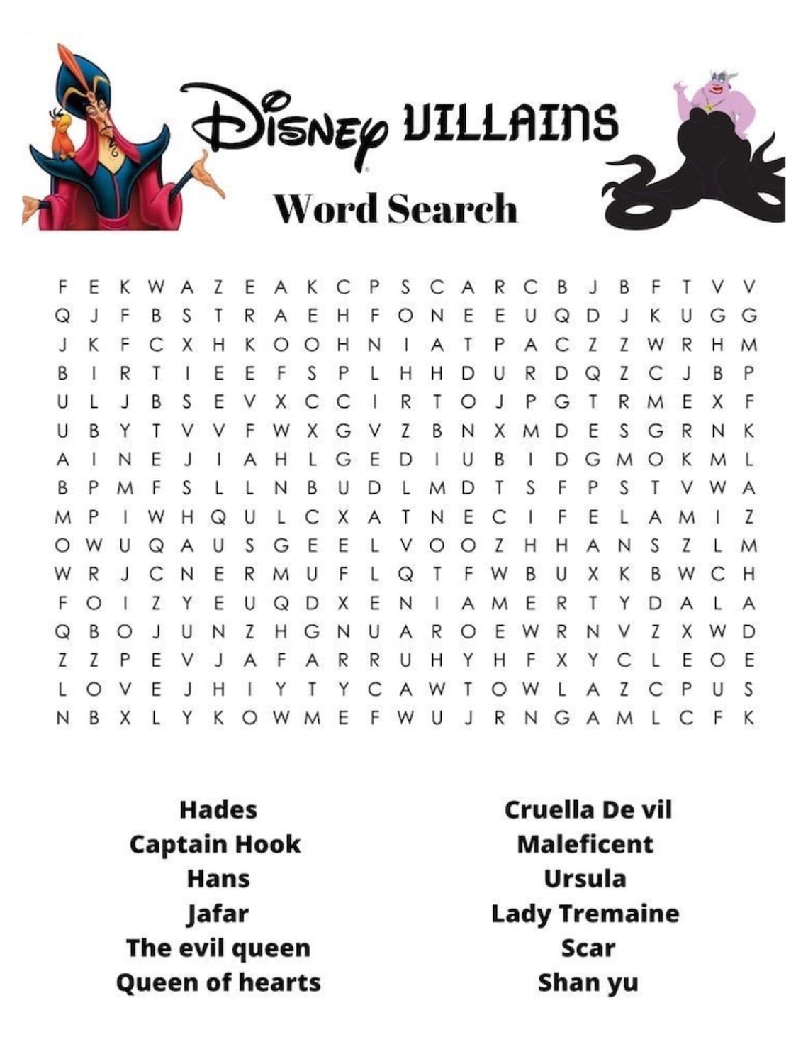 Cartoon Word Search Puzzles 9 Pages - Etsy