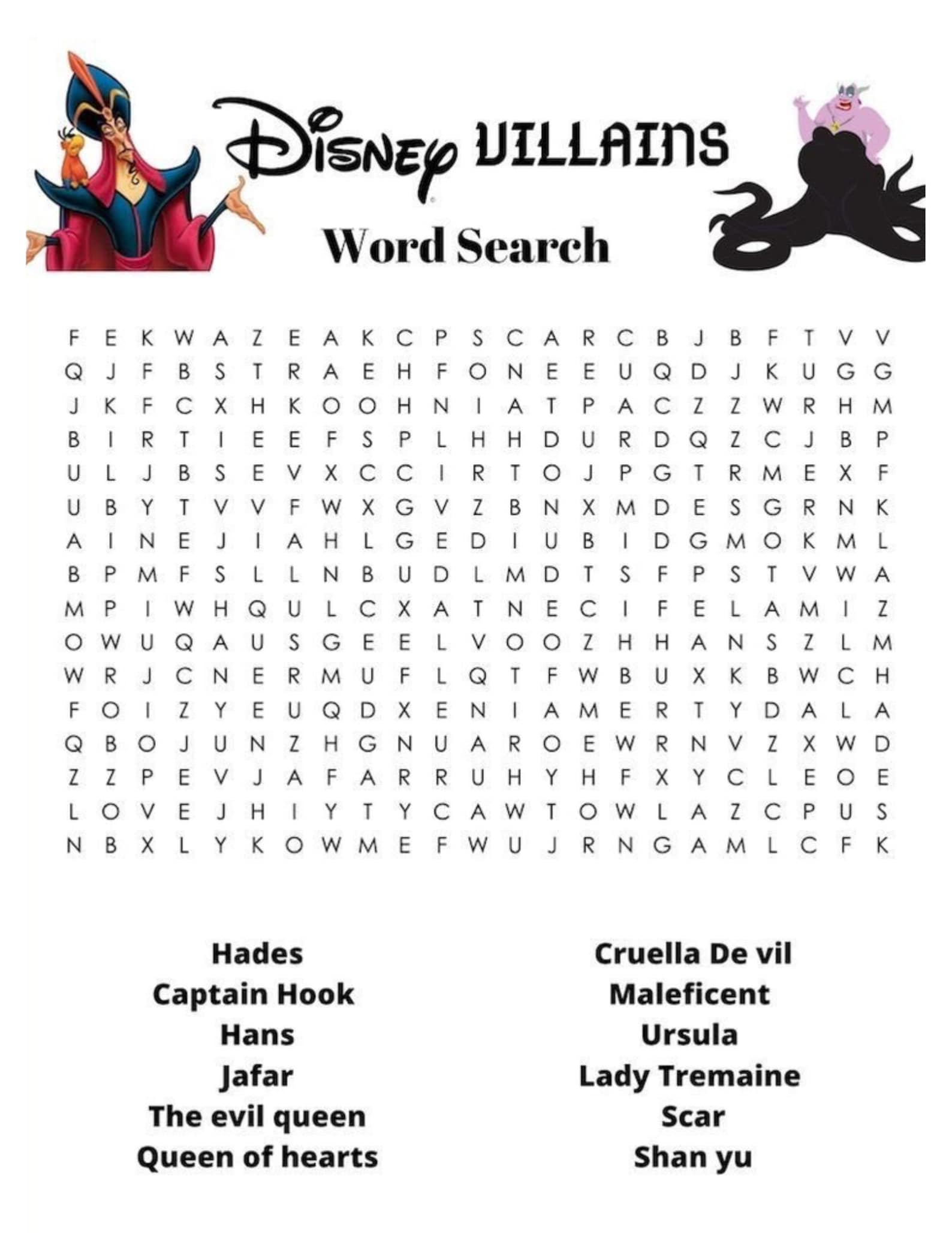 Cartoon Word Search Puzzles 9 Pages - Etsy