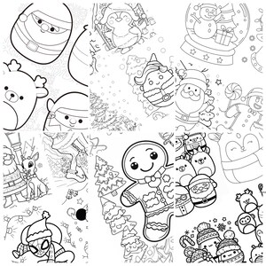 6 Christmas Printable Coloring Pages CANVA Access Required. Digital ...