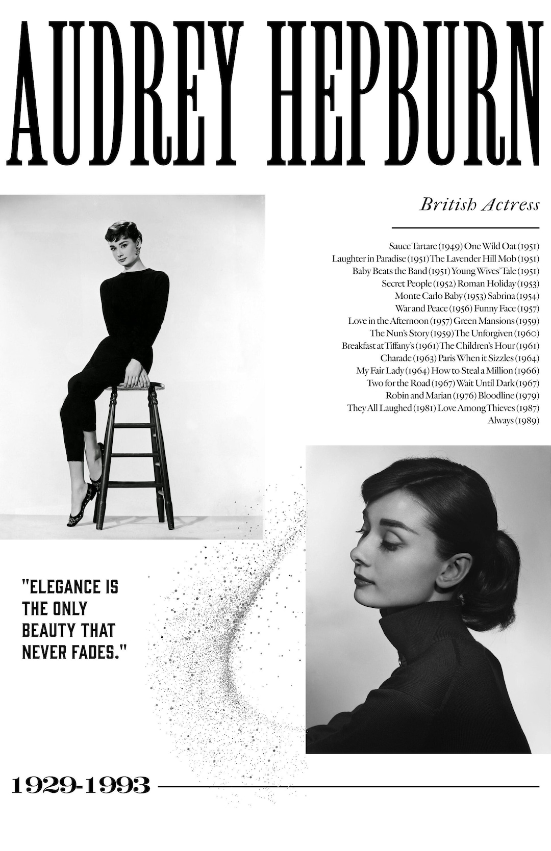 Audrey Hepburn Digital Download Poster - Etsy