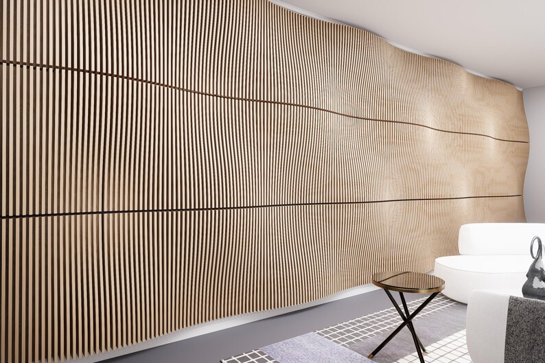3D Plywood Wall Panel: Parametric Wave Design - Etsy