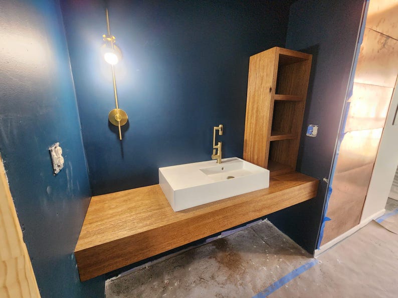 Rustic Floating Bathroom Vanity - Drop Edge Vanity - Etsy