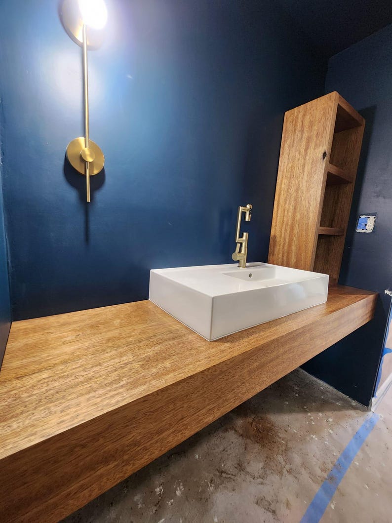 Rustic Floating Bathroom Vanity - Drop Edge Vanity - Etsy