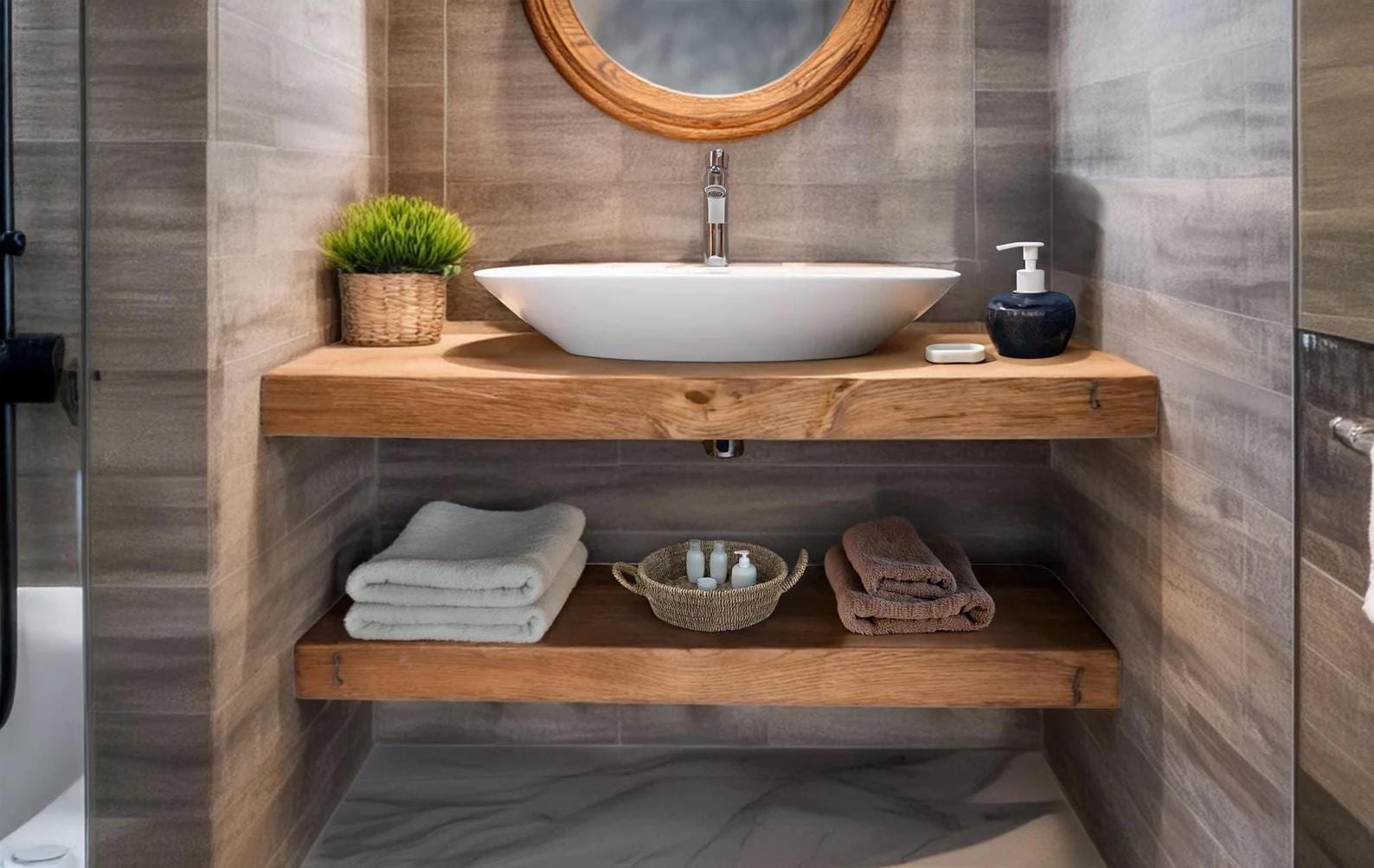 Rustic Floating Bathroom Vanity - Live Edge - Brazilian Cedar - Etsy