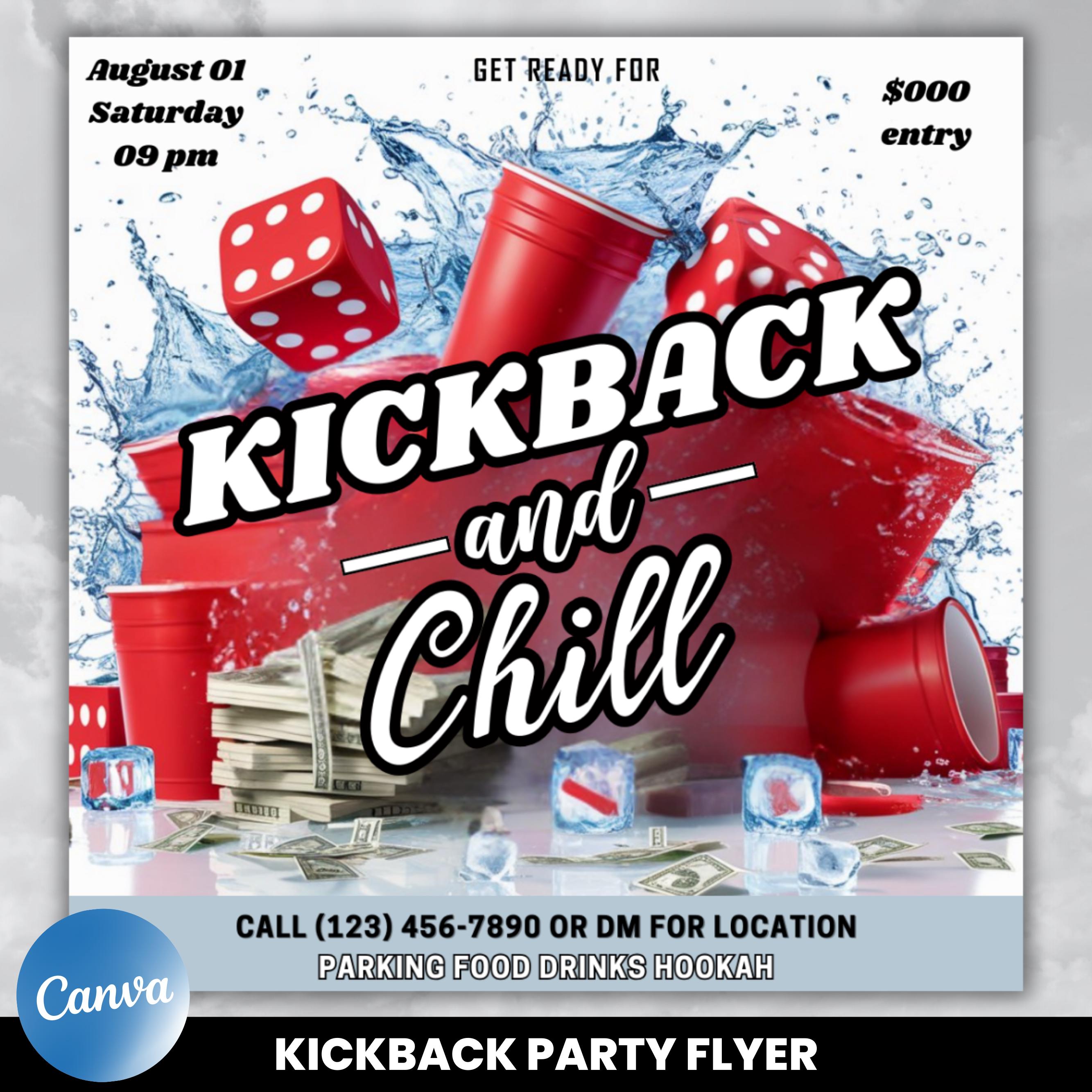 Kickback Party Flyer, Editable Kickback Club Flyer, Club DJ Party ...