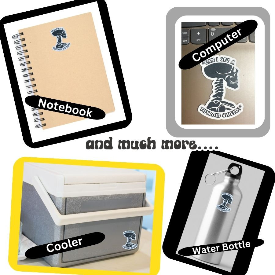 Funny X-ray Sticker Thyroid Shield Vinyl Waterproof Sticker Radiology ...