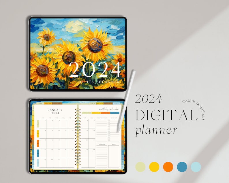 Digital Planner 2024 Goodnotes Planner iPad Calendar - Etsy