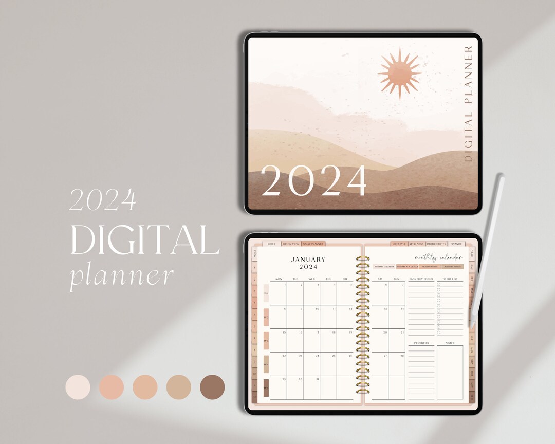 Digital Planner 2024 Goodnotes Planner iPad Calendar - Etsy