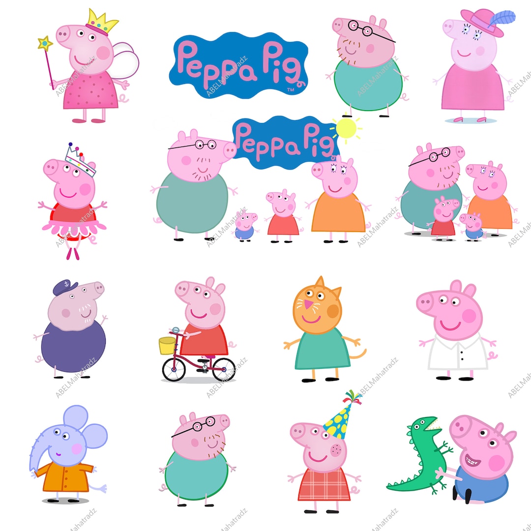 Peppa Pig PNG Bundle,layered Png, Instant Download Files for Cricut ...