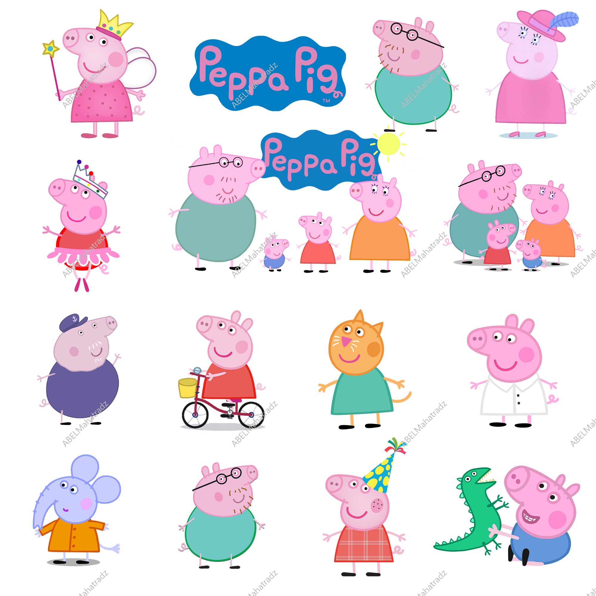 Peppa Pig PNG Bundle,layered Png, Instant Download Files for Cricut ...