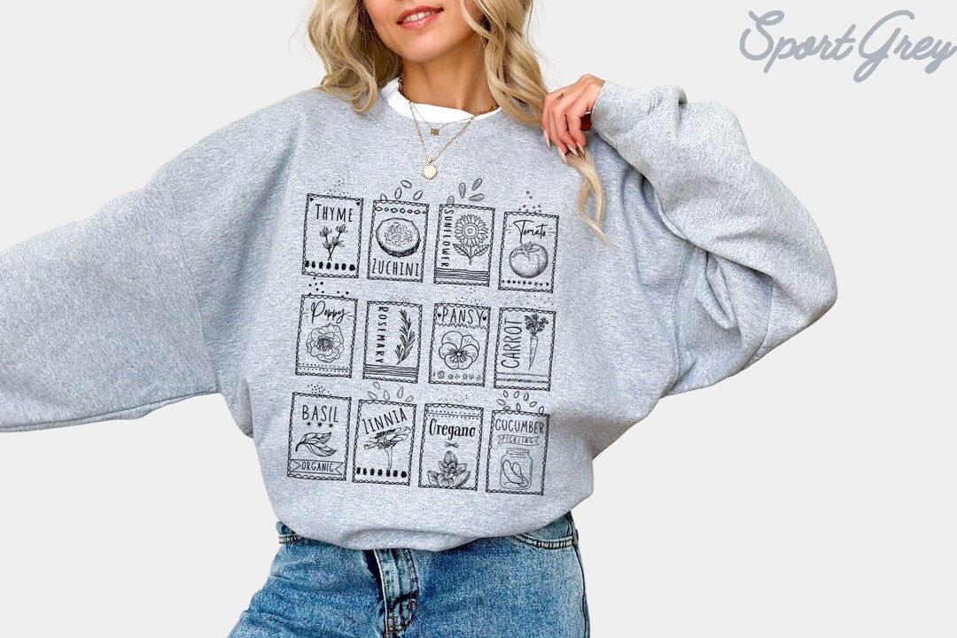 Variety Seed Pack Sweater, Gardening Crewneck Sweatshirt, Cute Garden ...
