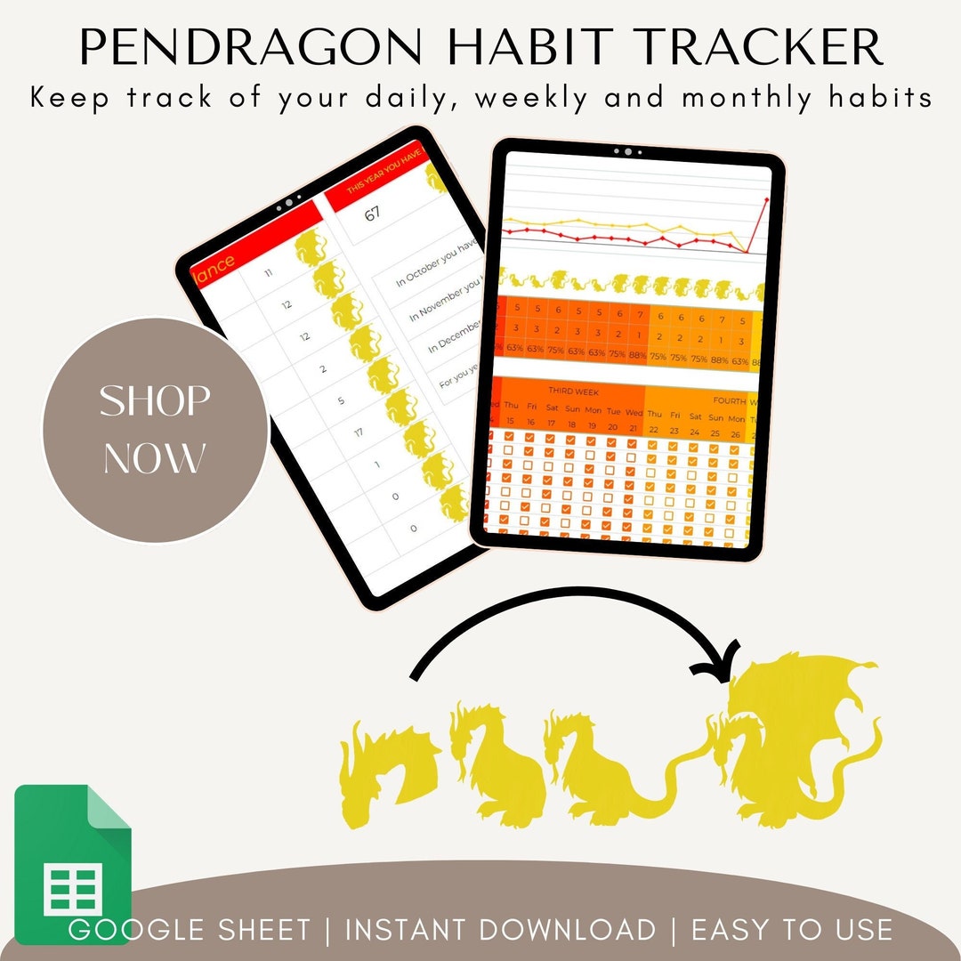 Unlock Consistency With Pendragon Crest Habit Tracker - Etsy