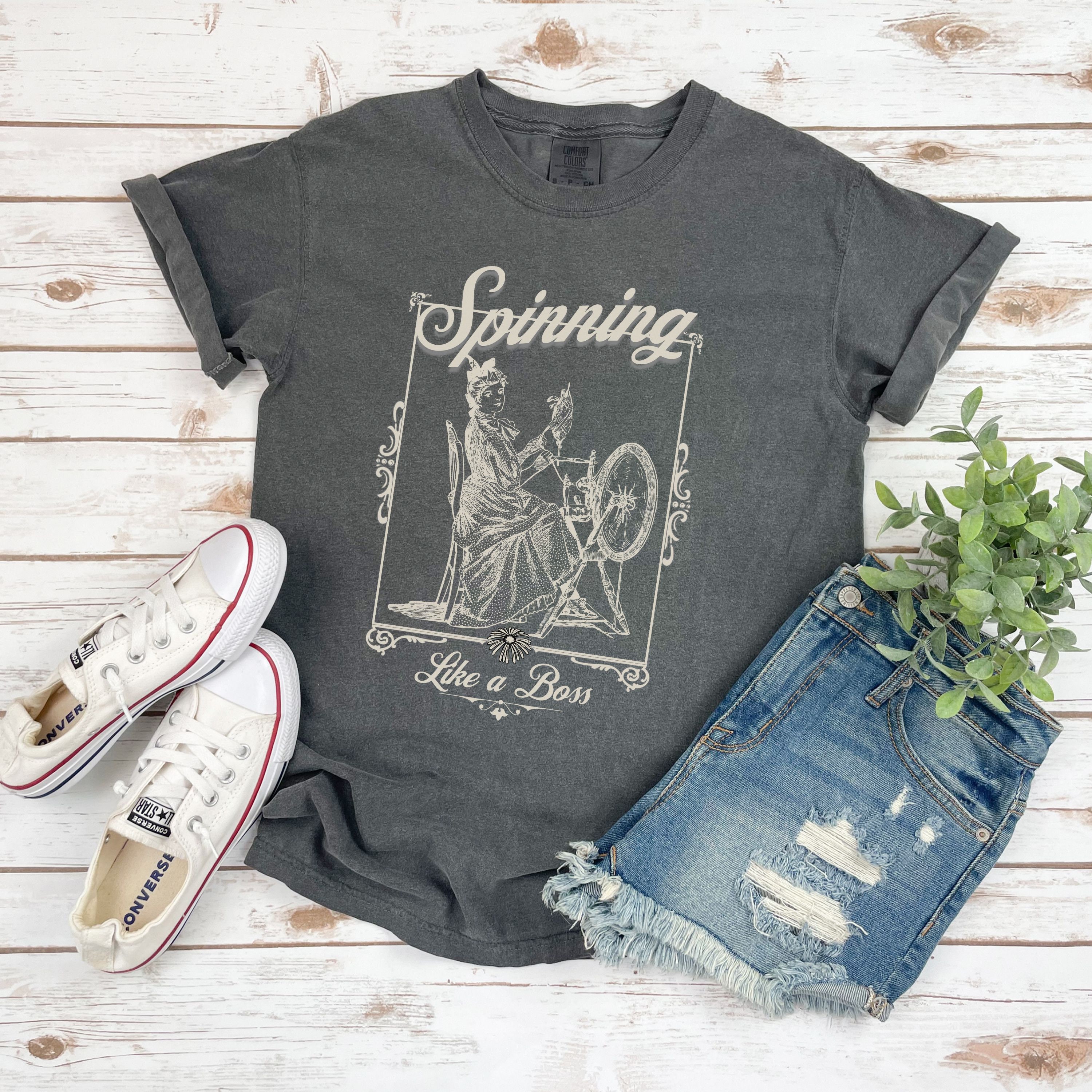 Spinning Wheel Shirt, Spinning Wheel, Hand-spinning, Yarn, Weaving ...