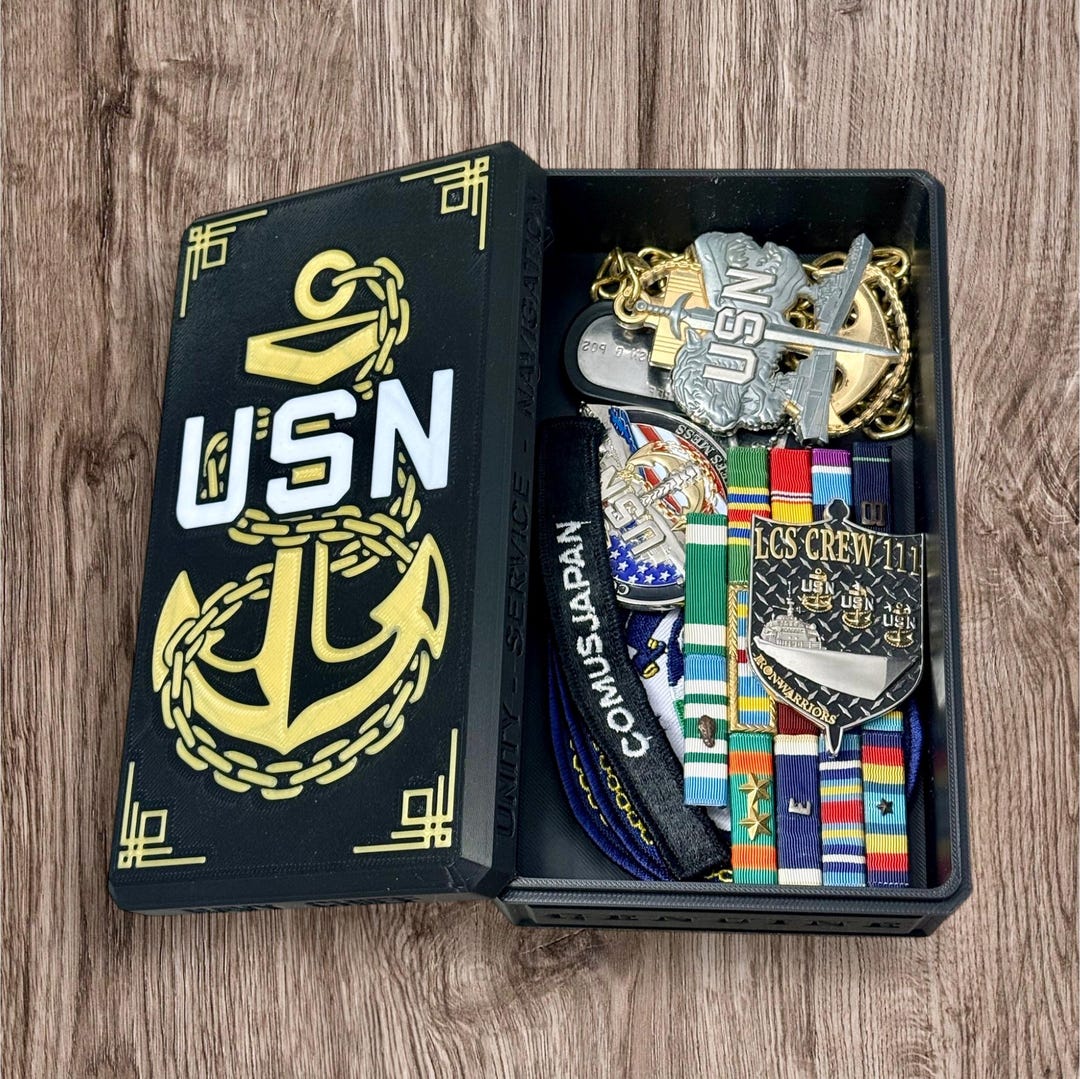 Custom 3D Printed Navy Chief Keepsake Box - Etsy
