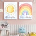Rainbow Baby Wall Decor, Printable Wall Art Set of 2, Nursery Room ...