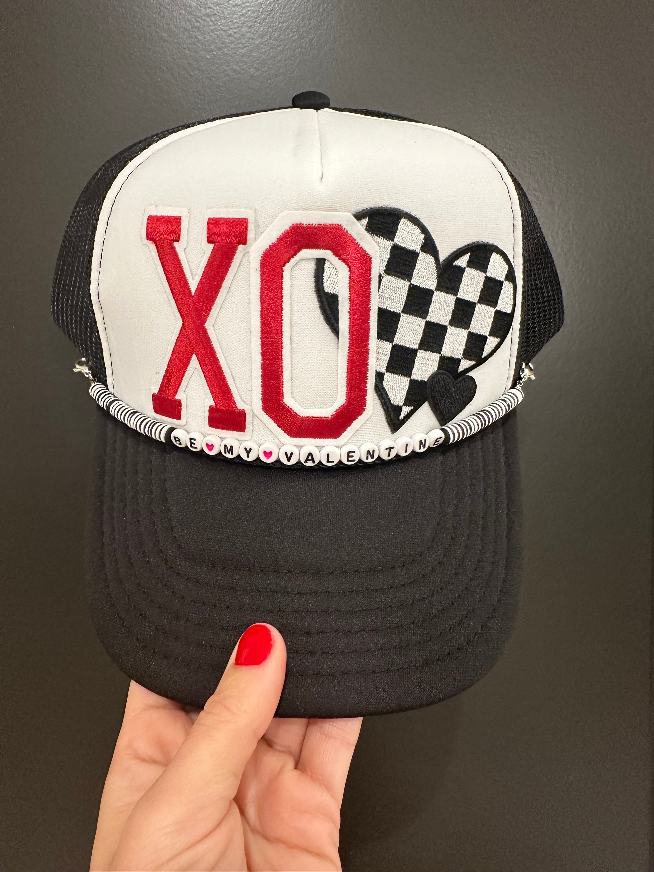 XO Valentine Trucker Hat With Patches - Etsy