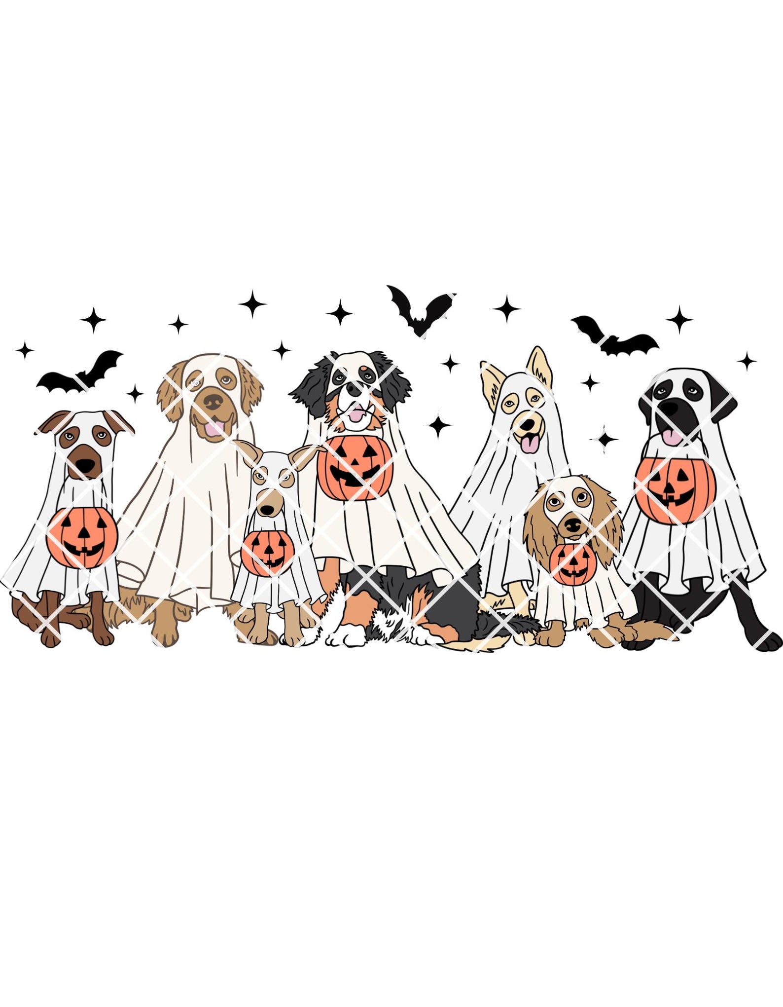Spooky Halloween Dogs Tshirt Design PNG PDF Digital Download - Etsy