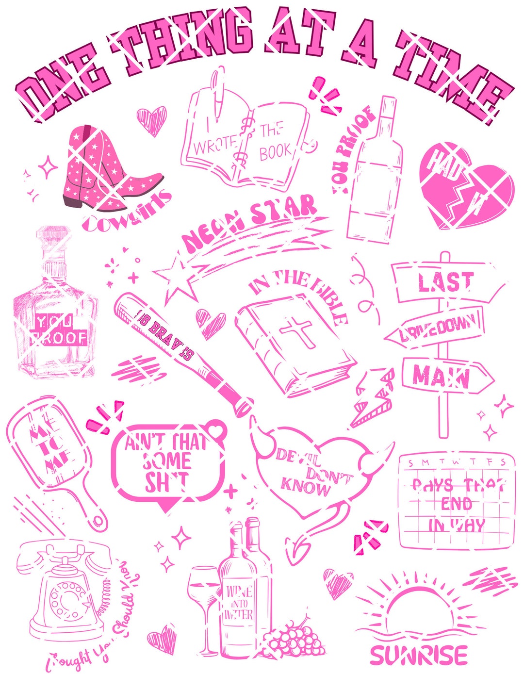 One Thing at A Time PNG Sublimation Digital Download Morgan Wallen - Etsy