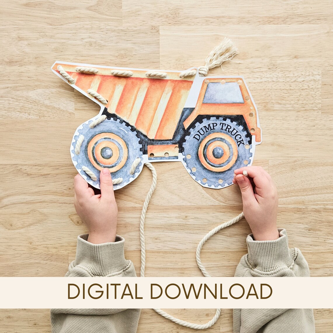 Construction Lacing Cards, Homeschool Printables, Preschool Curriculum ...