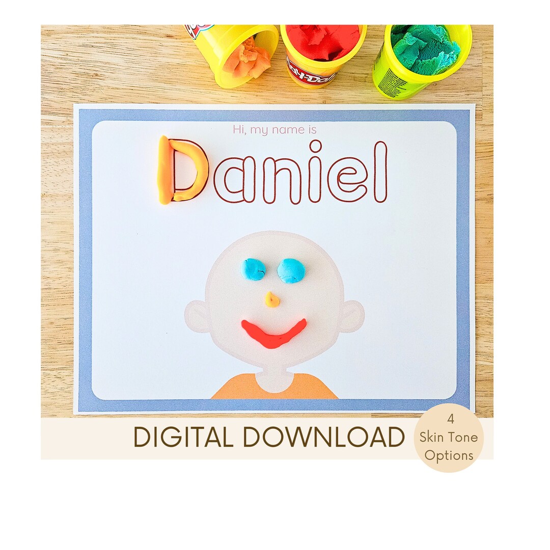 Self-portrait Playdough Mat, Homeschool Printables, Preschool ...