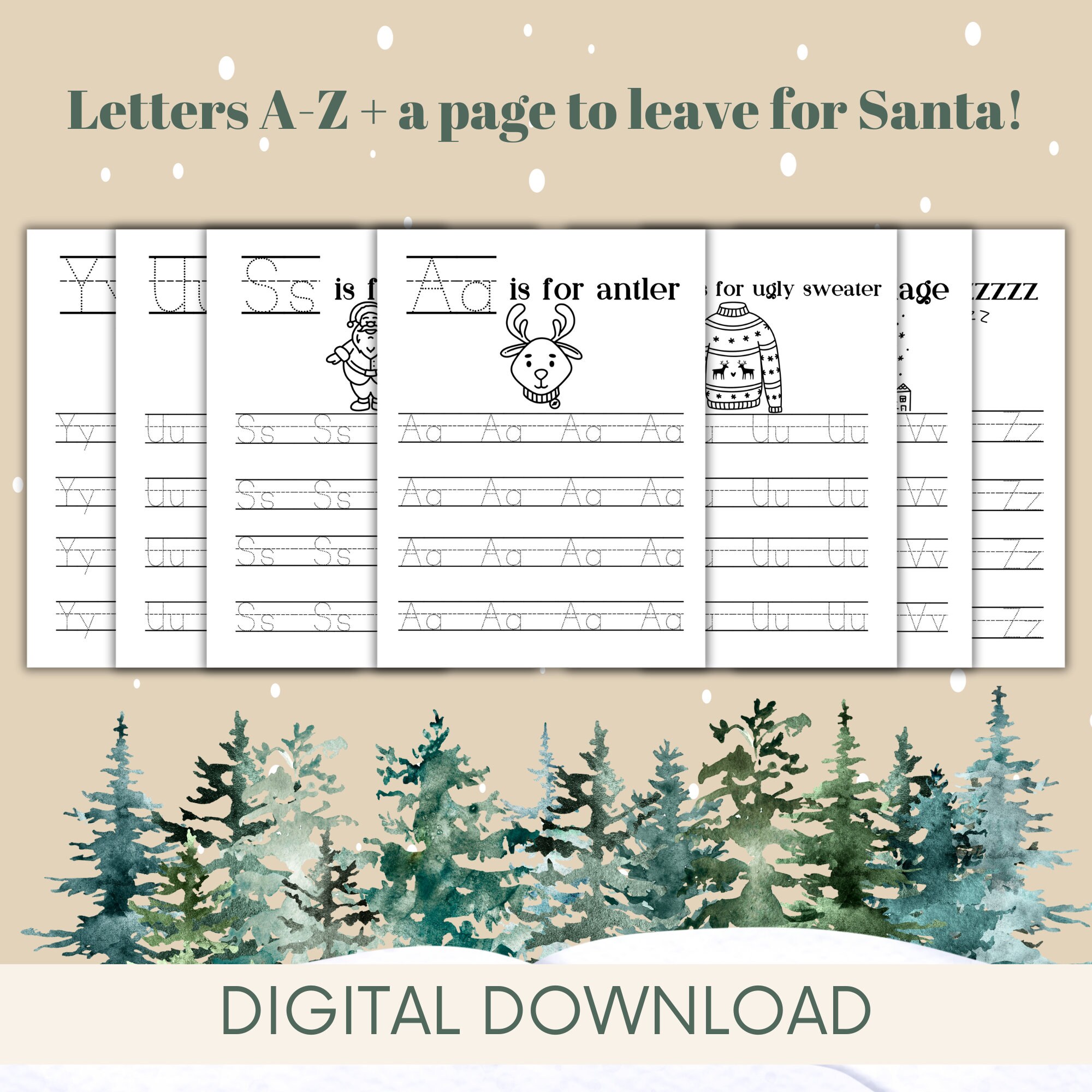 Christmas Alphabet Tracing, Homeschool Printables, Preschool Curriculum ...