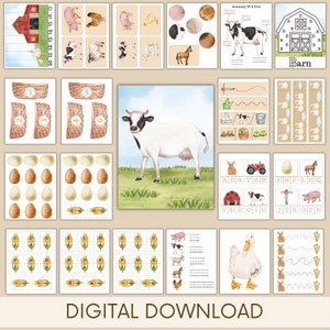 On the Farm Learning Packet, Homeschool Printables, Preschool ...
