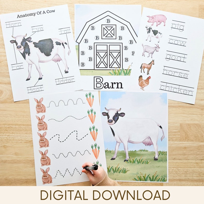 On the Farm Learning Packet, Homeschool Printables, Preschool ...