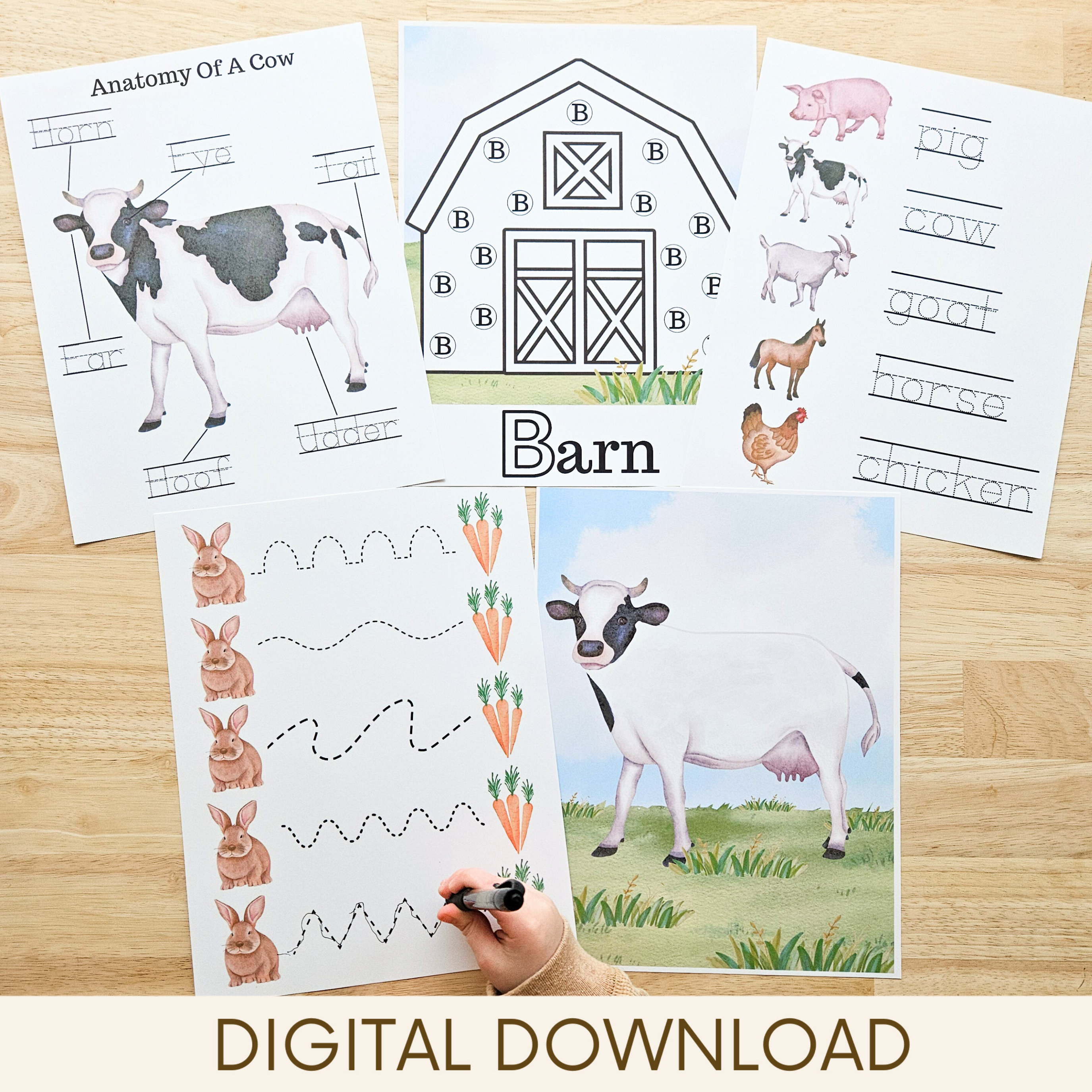 On the Farm Learning Packet, Homeschool Printables, Preschool ...